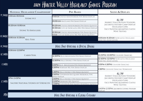 Plan Your Visit to the Hunter Valley Highland Games