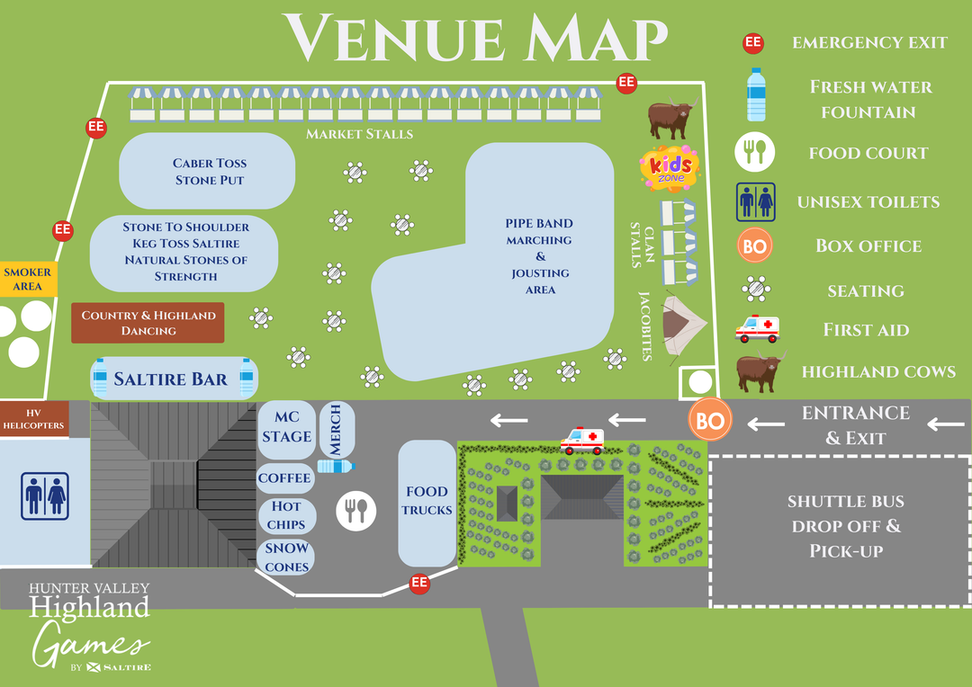 Event Map – Hunter Valley Highland Games